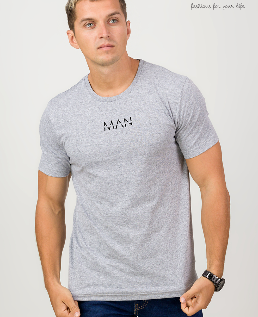 ASH COLOUR PRINT T SHIRT